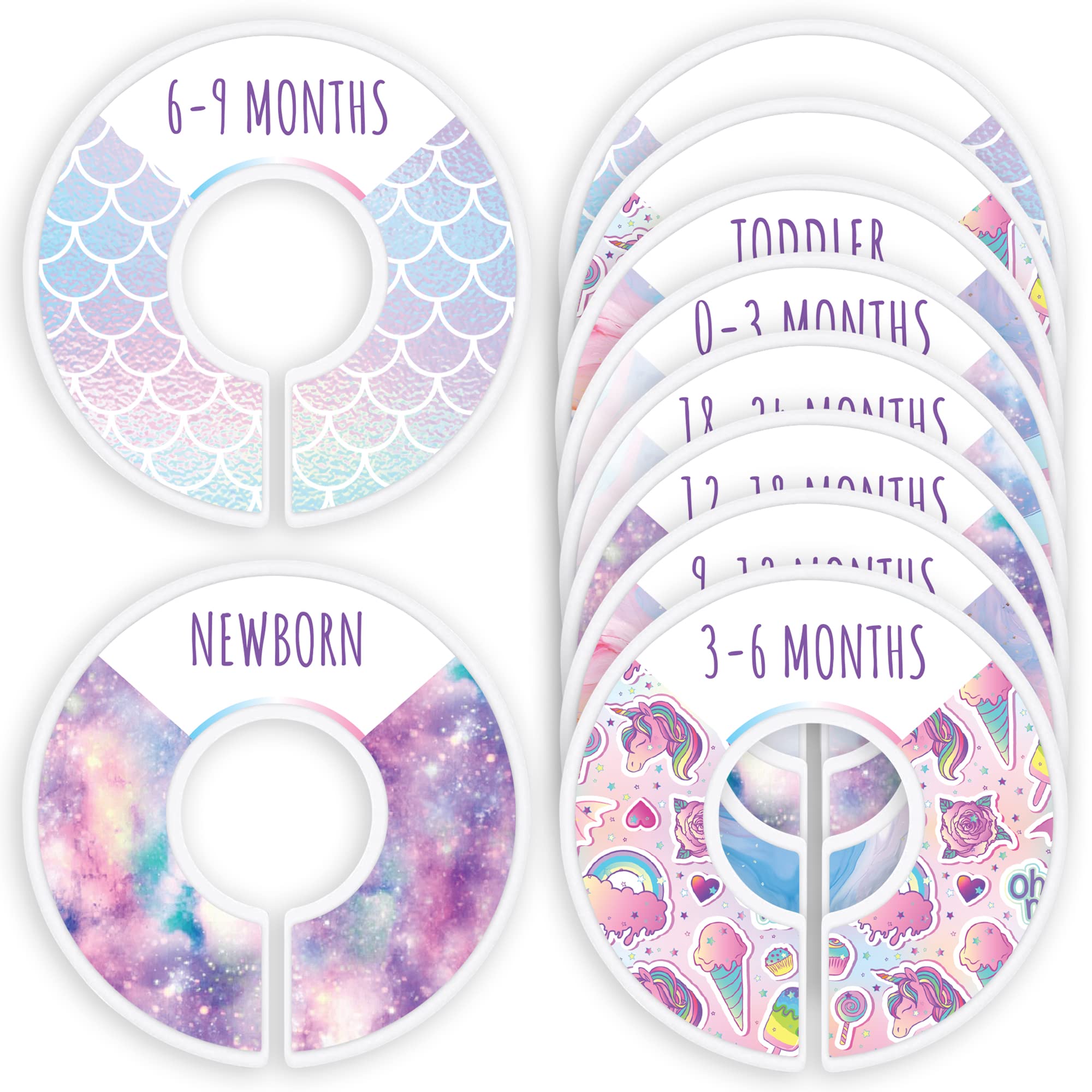 Baby Closet Dividers Clothes Dividers- Closet Divider Set | Color Clothing Rack Dividers, Clothes Dividers for Closets, Closet Labels, Dividers Closet Clothes Dividers (10 Baby Girl)