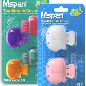 Mspan Electric Toothbrush Head Cover: Toothbrush Cap Travel Protector Plastic Brush Pod - 6 Packs