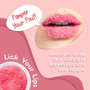 Watermelon Sugar Lip Scrub for Dry, Cracked and Dark Lips – Lip Scrubber Exfoliator Organic Lip Scrubs Exfoliator and Moisturizer with Lip Brush – Vegan, Cruelty-Free Lip Care Products (20g)