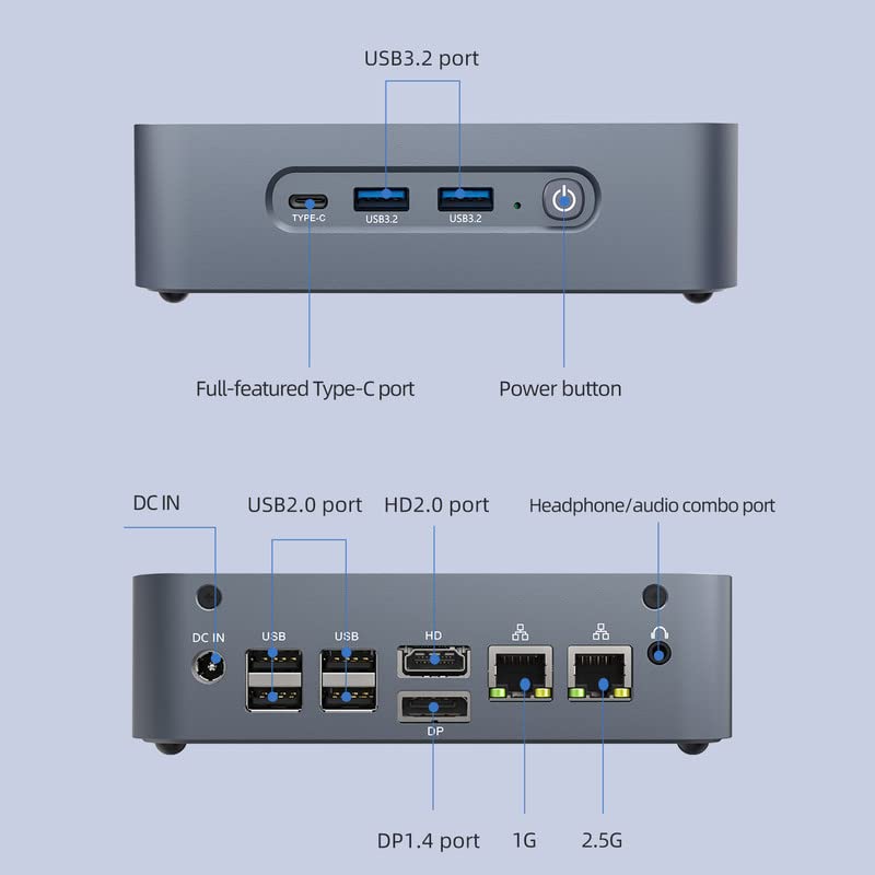 KingnovyPC Mini PC AMD Ryzen 9 5900HX Windows 10 Home, 64GB DDR4 RAM 2TB PCIe NVME SSD Mini Desktop Computer, HDMI/DP/Type-C Output,2*RJ45 Gigabit Ethernet