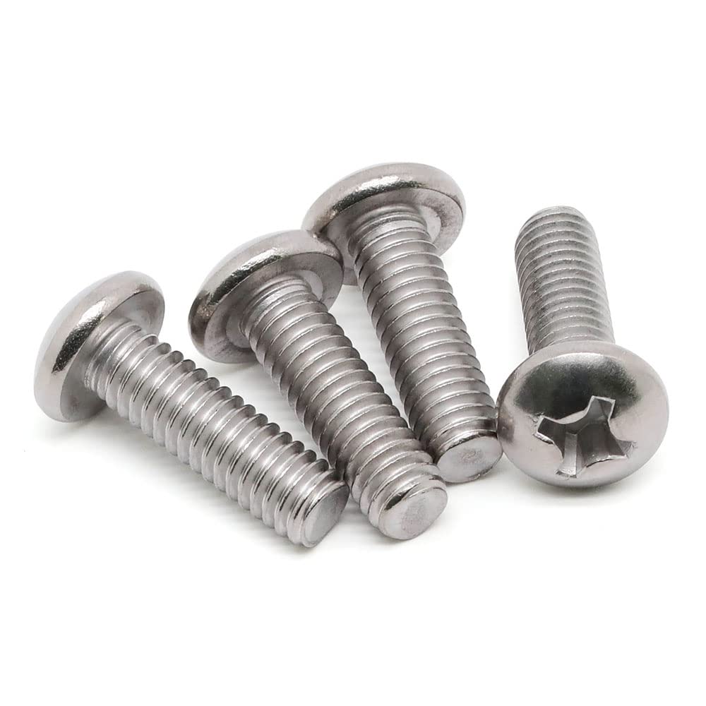 5/16-18 x 3/4" Pan Head Machine Screws, Full Thread, 304 Stainless Steel 18-8, Pack of 10