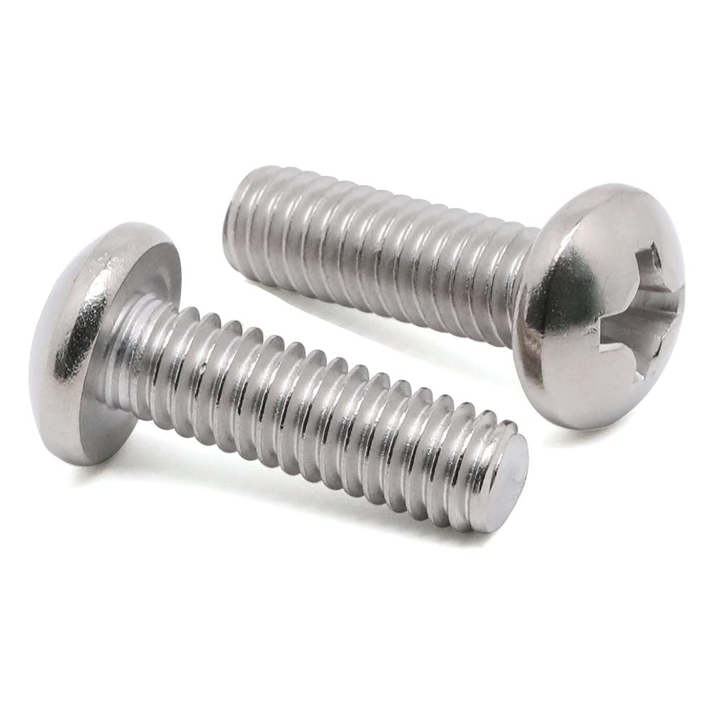 5/16-18 x 3/4" Pan Head Machine Screws, Full Thread, 304 Stainless Steel 18-8, Pack of 10