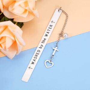 Baptism Gifts for Girl Boys, Christening Bookmark Gifts for Boys Baby Kids, Religious Christian Bookmark for Women Godson Goddaughter Friends Brother Sister, Adult Baptism Gift, First Communion Gift