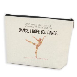 inspirational makeup bag dance gifts dancer gifts dance recital gifts for girls ballet dancing gift dance teacher gifts for women teens dance lovers student i hope you dance toiletry bag cosmetic bag