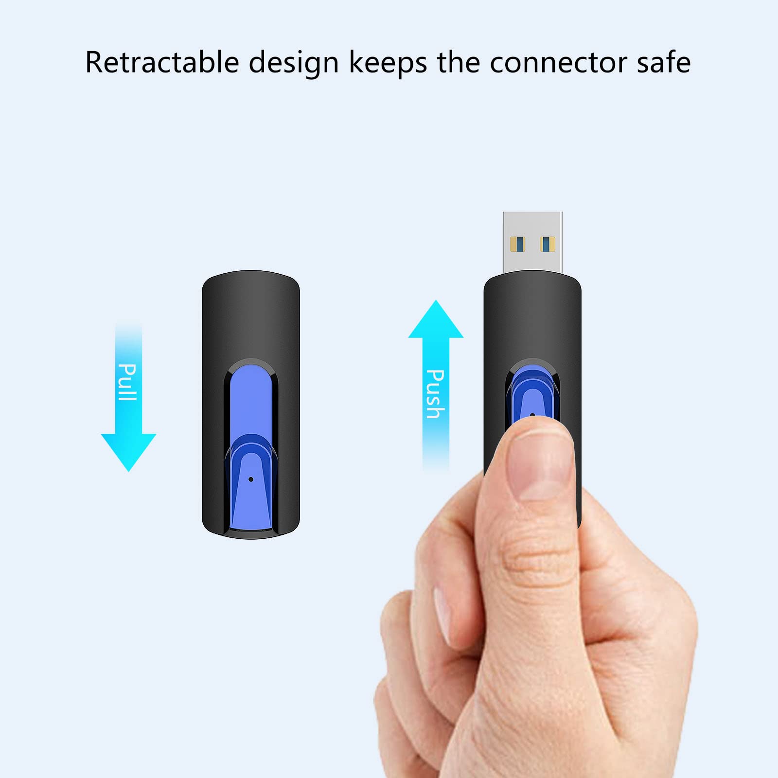 128GB JUANWE USB 3.0 Flash Drives Retractable Slide Memory Stick 128GB Zip Drive Backup Jump Drive for PC Laptop