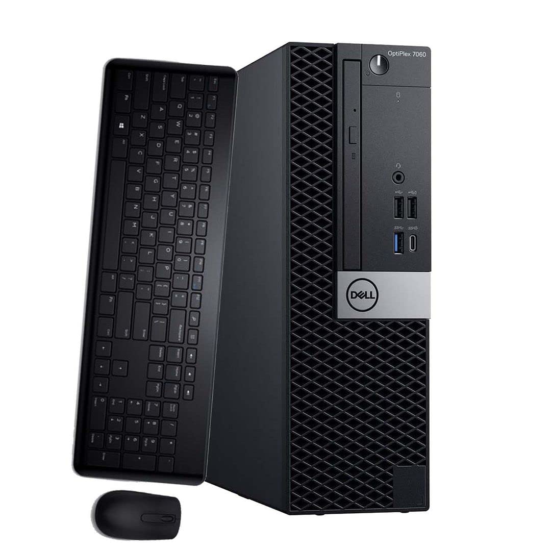 Dell Optiplex 7060 SFF Desktop Computer PC | Intel 8th Gen i7-8700 (6 Core) | 16GB DDR4 Ram 512GB NVMe M.2 SSD | Built-in WiFi 6E & Bluetooth 5.2 | Windows 11 Pro | Wireless Keyboard & Mouse(Renewed)