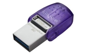 kingston datatraveler microduo 3c 256gb usb-c & usb-a flash drive | speeds up to 200 mb/s | usb 3.2 gen 1 | duo connector | dtduo3cg3/256gb