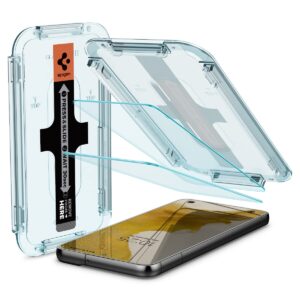 spigen tempered glass screen protector [glas.tr ez fit] designed for galaxy s22 [case friendly] - 2 pack