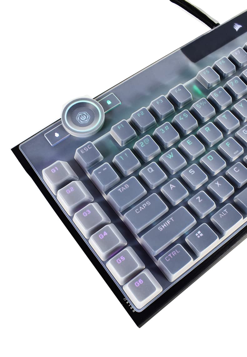 Silicone Keyboard Skin Cover Compatible for Corsair K100 RGB Mechanical Gaming Keyboard, Corsair K100 RGB Optical-Mechanical Gaming Keyboard (Clear)