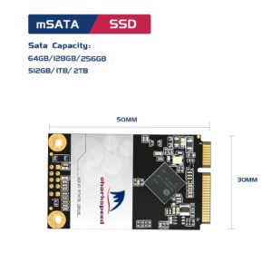 mSATA SSD 512GB SHARKSPEED Plus Internal Mini SATA SSD Drive 3D NAND Solid State Drive for Mini PC Notebooks Tablets PC(mSATA 512GB)