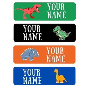 128 custom waterproof dishwasher safe kid name labels for daycare, school supply, baby bottles, lunch boxes and cups, travel. cute personalized design name stickers (pattern 3)