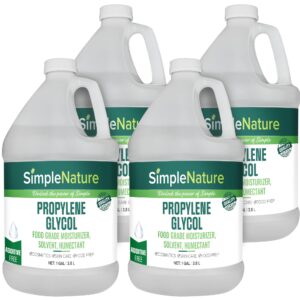 food grade propylene glycol - 99.9% purity - 4 gallons (1 gallon, 4 pack) - ecofriendly, non-gmo moisturizer, solvent, emulsifier, humectant - soaps, lotions, antifreeze, fog machines