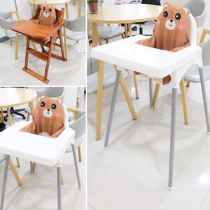 High Chair Cushion, for IKEA High Chair Cushion, Cushion High Chair, for IKEA Highchair Cushion for IKEA Antilop Highchair, Built-in Inflatable Cushion, Baby Sitting More Comfortable (Brown Bear)