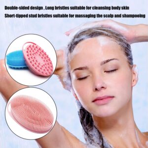 Silicone Body Brush, Exfoliating Body Scrubber, Silicone Body Scrubber Loofah, Silicone Bath Brush, Soft Exfoliating Body Bath Shower Scrubber Brush for Kids and Adults All Kinds of Skin -3 Pack