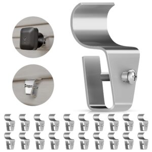 goabroa vinyl siding hooks 20 pack, new upgrade siding hooks for home security camera mount, no hole hanger heavy duty stainless steel vinyl siding light clips