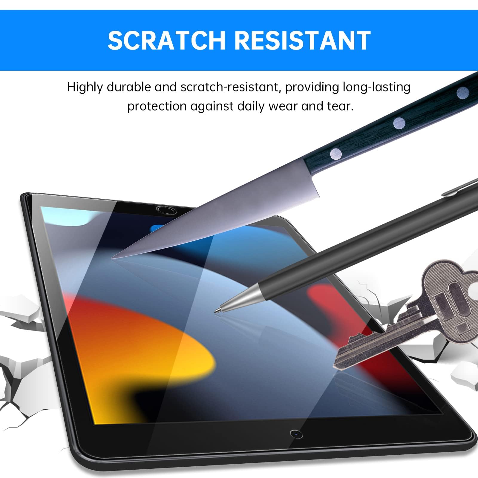 avakot 2 Pack Screen Protector for iPad 10.2, Tempered Glass Film Compatible with iPad 9th Generation 10.2 Inch 2021/2020/2019 Anti-Scratch Sensitive Dropproof Screen Protector for iPad 8th/7th Gen