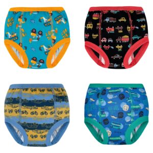 moomoo baby 4 packs training underwear absorbent vehicle potty training pants for toddler boys 2t-7t