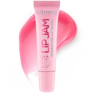 catrice | lip jam hydrating lip gloss | moisturizing, non-sticky, shiny finish | with shea butter, coconut oil, & mango butter | vegan & cruelty free (020 | strawrr baby)