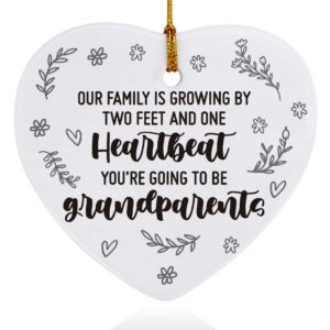 new grandparents ornaments keepsake gifts from newborn baby, pregnancy announcement plaque sign gifts for first time grandparents, grandma grandpa to be, promoted to grandmother grandfather gifts