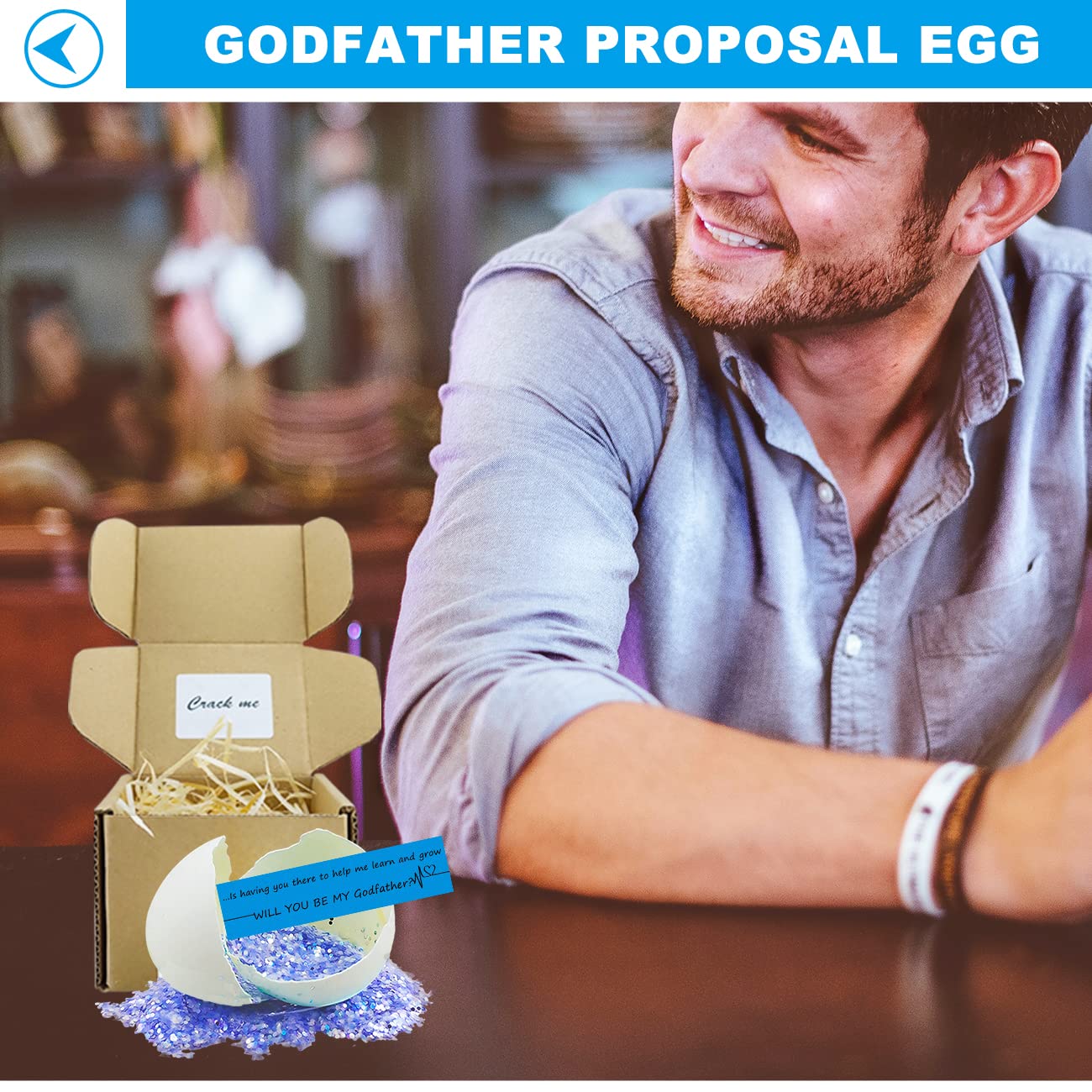 MUFUN Godfather Proposal Egg, Will You Be My Godfather, Be My Godfather Egg with Surprise for Best Friend, Brothers, Uncles