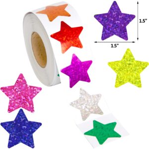 Large Star Stickers 500PCS Large Sparkling Star Stickers for Envelopes Glitter Wish Stickers Holiday Decorations Classroom Graduation Reward Supplies