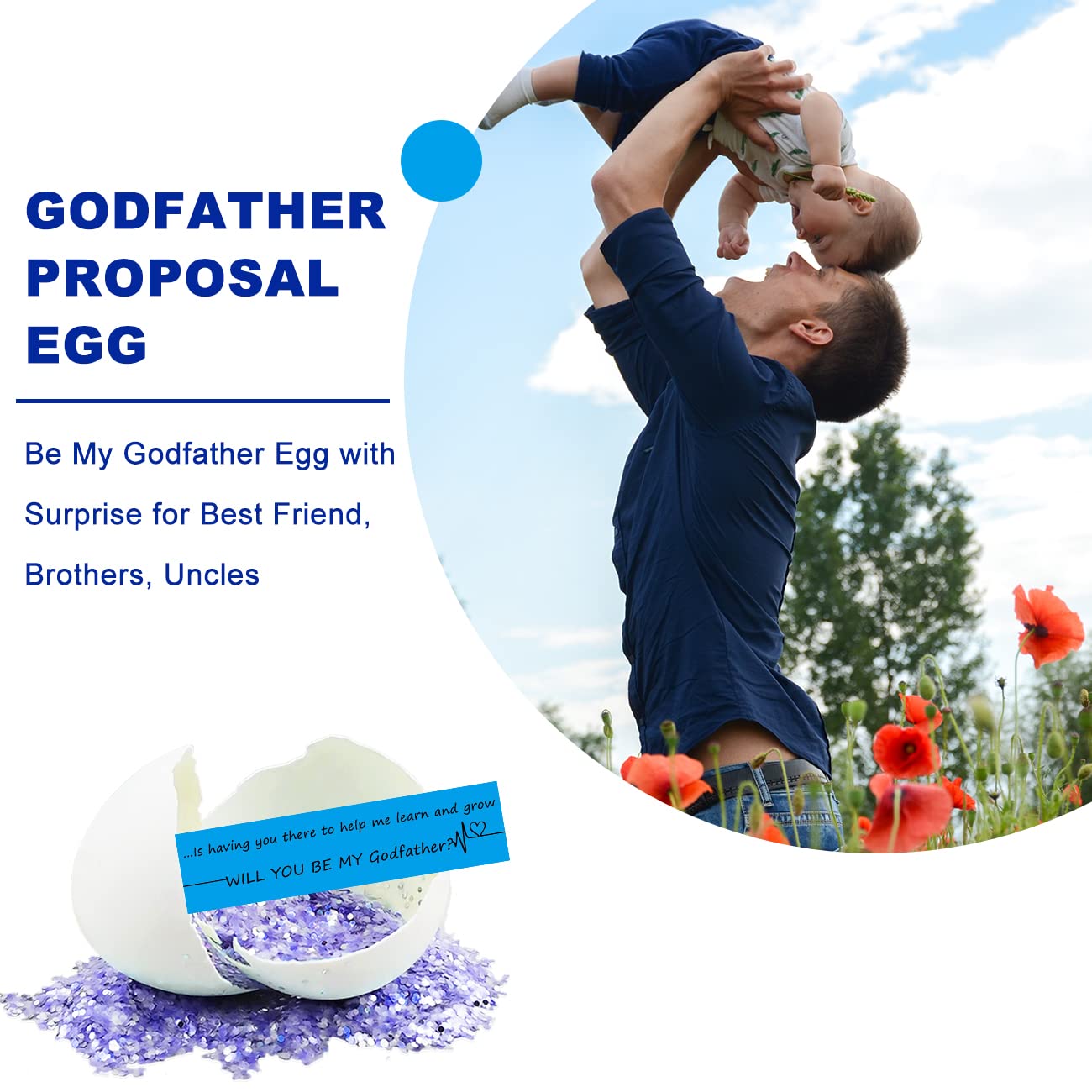 MUFUN Godfather Proposal Egg, Will You Be My Godfather, Be My Godfather Egg with Surprise for Best Friend, Brothers, Uncles