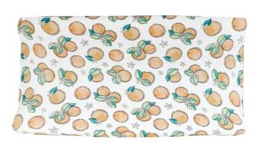 orange blossom fitted changing pad cover, made from viscose from bamboo and spandex material, fits standard changing pad, by florida kid co.