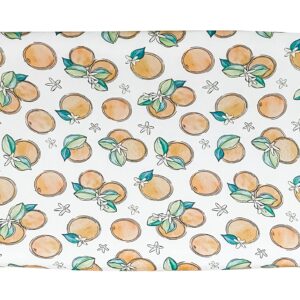 Orange Blossom Fitted Changing Pad Cover, Made from Viscose from Bamboo and Spandex Material, Fits Standard Changing Pad, by Florida Kid Co.