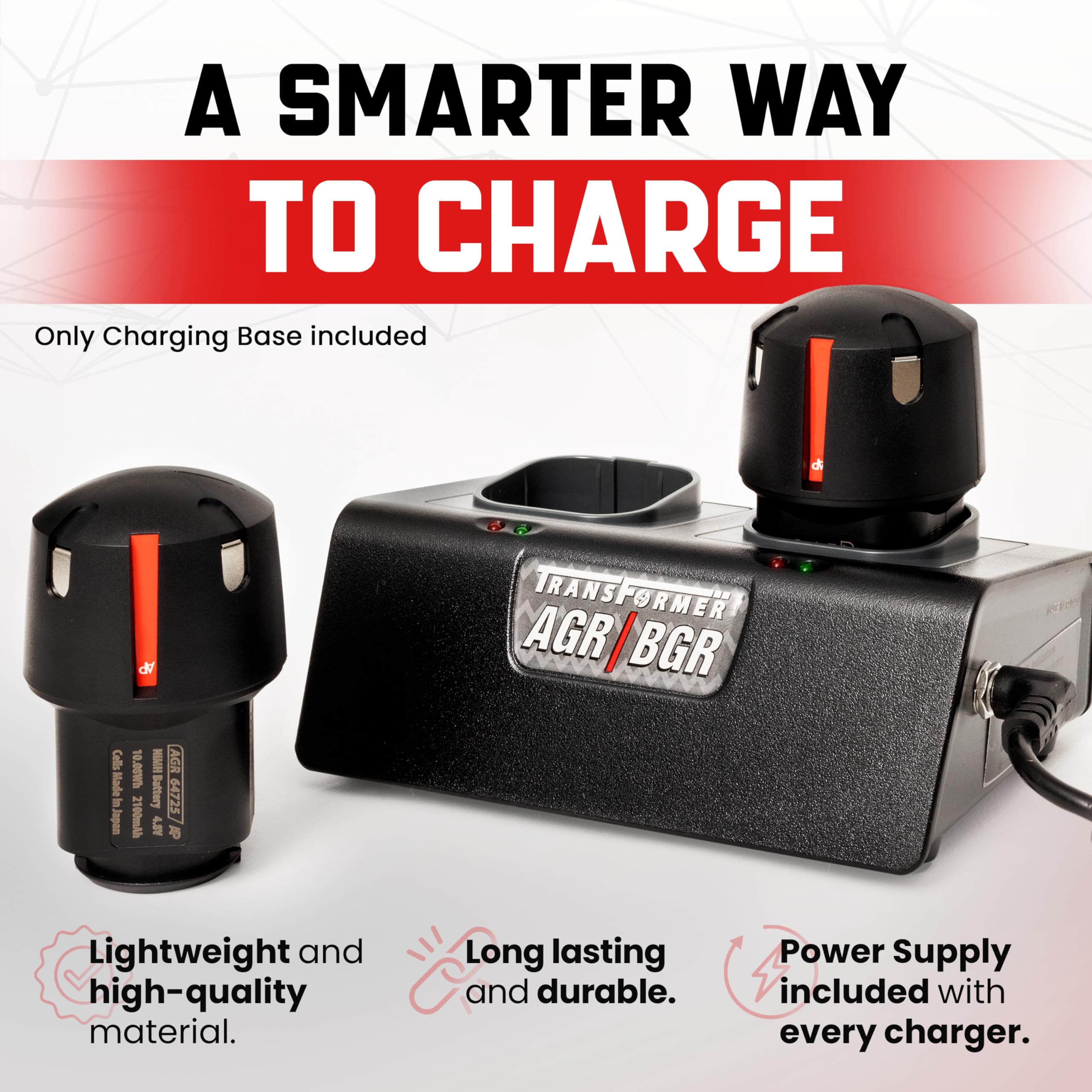 Artisan Power Dual Battery Charger for Andis PowerGroom | Best for AGR and BGR Series Clippers | Durable Connectors, LEDs Status and a Powerful DC Power Supply | Charges 2 Batteries at Once