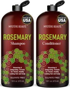 rosemary shampoo and conditioner, rosemary oil shampoo promotes hair growth & scalp health, rosemary shampoo for hair growth organic - sulfate & paraben free, for men women - 16 fl oz each