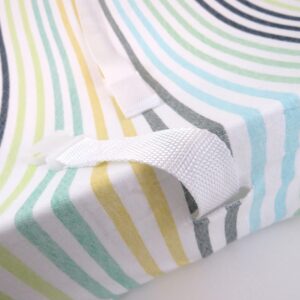 HonestBaby 2-Piece Organic Cotton Printed & Terry Changing Pad Cover Set, Rainbow Stripe Blues, One Size (D2BDR)