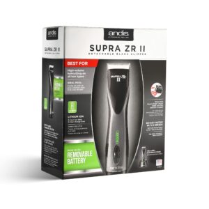 Andis Supra ZR II Cordless Ion Clipper DBLC-2 (79005) - Bundled with BeauWis Blade Brush