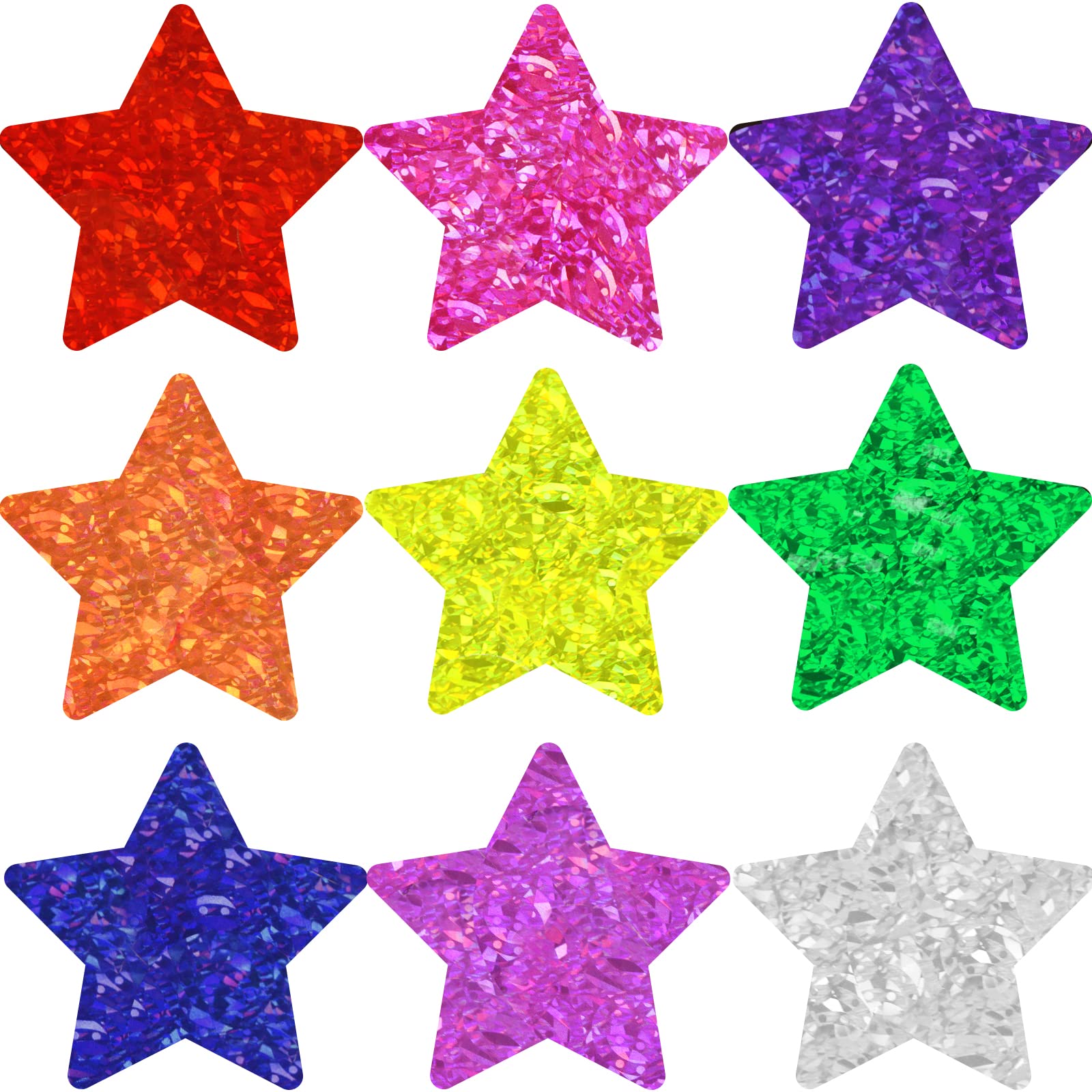 Large Star Stickers 500PCS Large Sparkling Star Stickers for Envelopes Glitter Wish Stickers Holiday Decorations Classroom Graduation Reward Supplies