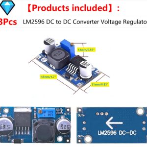 WWZMDiB LM2596 Voltage Regulator DC to DC Converter 3.2-35V to 1.25-30V Buck Converter (3Pcs)