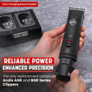 Artisan Power Dual Battery Charger for Andis PowerGroom | Best for AGR and BGR Series Clippers | Durable Connectors, LEDs Status and a Powerful DC Power Supply | Charges 2 Batteries at Once