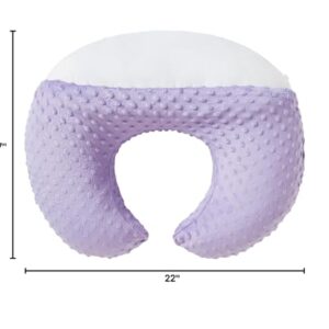 DONOMILO Minky Dots Nursing Pillow Cover, Case Plush Breathable Breastfeeding Pillow Slipcover Fits Nursing Pillow, Super Soft Snug Positioners for Baby Boy Baby Girl (Lavender)