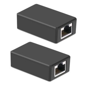 rj45 network coupler, ethernet connectors, ethernet cable extender connector, outdoor arrester protection network cable extension adapter - female to female (2 pack)