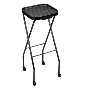 sf-001 | folding salon tray | tray station black on wheels | hair salon accessories