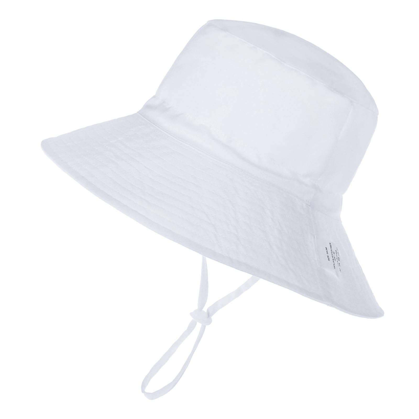 Baby Sun Hat Toddler Beach Summer Hats UPF 50+ for Baby Girl Boy Adjustable Cap White 6-12 Months