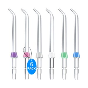 flosser replacement tips for waterpik water flosser, flosser refill heads replacement heads for waterpik, compatible with waterpik oral irrigator & dental flosser(6 classic jet tips)…