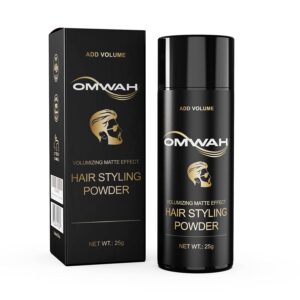 omwah snowade hair styling powder (25g) - all natural look mens hair powder - adds volume and texture - no oil or greasy residue