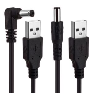 yeebline usb to dc 5.5x2.1mm power cord, 2-pack 3ft usb 2.0 a type male to dc 5.5 x 2.1mm dc 5v power plug charger connector charging adapter cable