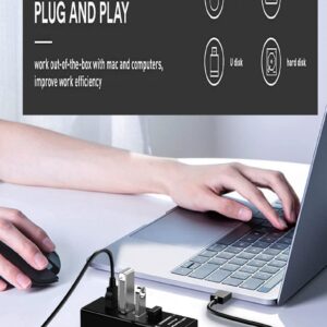 SHANFEILU USB 3.0 Hub Splitter USB Extender 4-Port Hub Data 5Gbps with 11.8'' Extended Cable & LED Indicator for PC,Mac,Flash Drive,Mobile HDD,Laptop,Printer