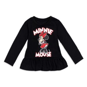 Disney Minnie Mouse Infant Baby Girls Graphic T-Shirt and Leggings Outfit Set Black/Red 18 Months