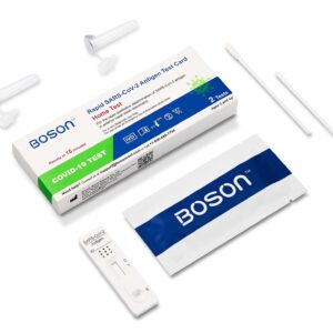 Boson Rapid SARS-CoV-2 Antigen Test Card, FDA EUA Authorized OTC at-Home Self Test, Results in 15 Minutes, 2 Tests Per Pack, Convenient and Comfortable to use