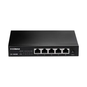 edimax 2.5gbps ethernet 5-port switch. 2500/1000/100mbps. metal chassis, wall-mountable, designed for nas and workstations, works with cat5e, gs-1005be