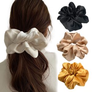 large satin scrunchies oversized scrunchies jumbo scrunchies sleeping giant scrunchie no damage big satin silk scrunchies for women(a)