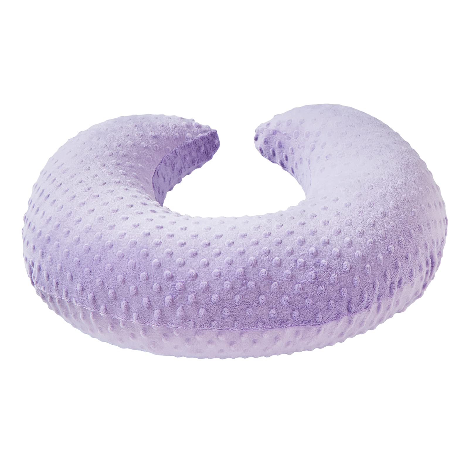 DONOMILO Minky Dots Nursing Pillow Cover, Case Plush Breathable Breastfeeding Pillow Slipcover Fits Nursing Pillow, Super Soft Snug Positioners for Baby Boy Baby Girl (Lavender)