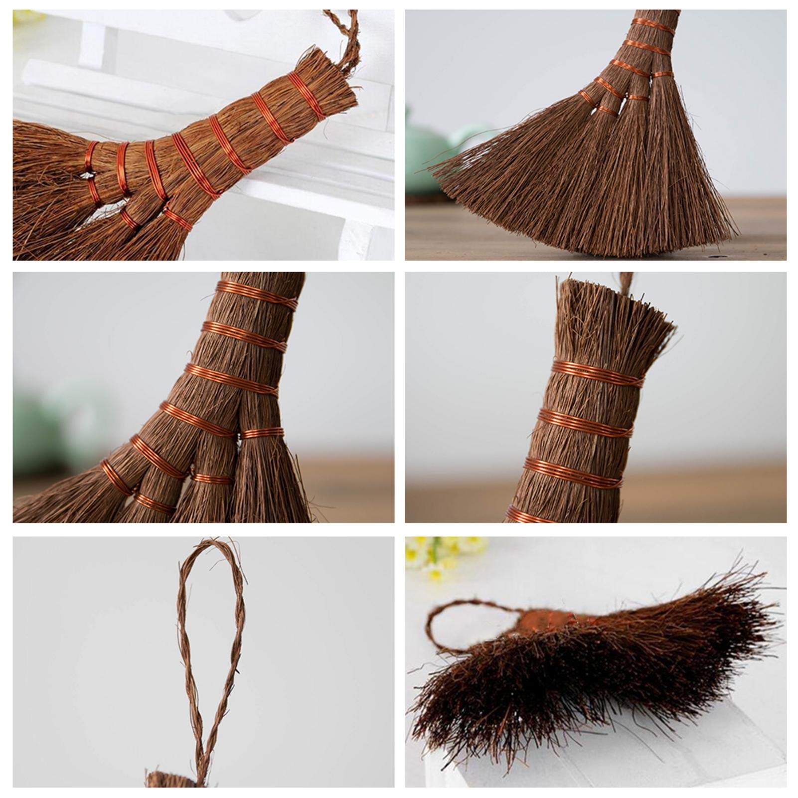 Handmade Broom,Household Short Hand Brooms | Wire Wound Bristles for Multi-Sweeping, Remove Dirt and Debris from Porches, Floors Decks, Driveways, Sidewalks Dalian