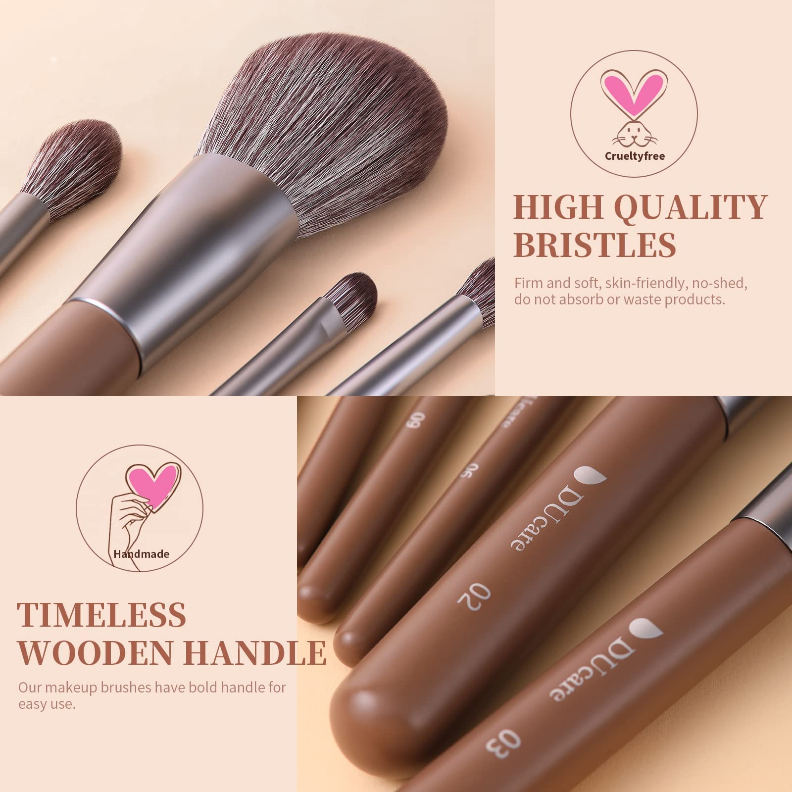 DUcare Professional Makeup Brushes +Makeup Brush Solid Soap Cleanser